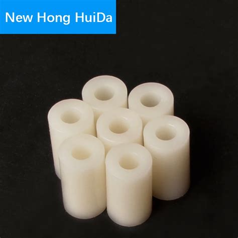 100pcs M5 Nylon Plastic Rround Metric Spacer Standoff White NonThreaded