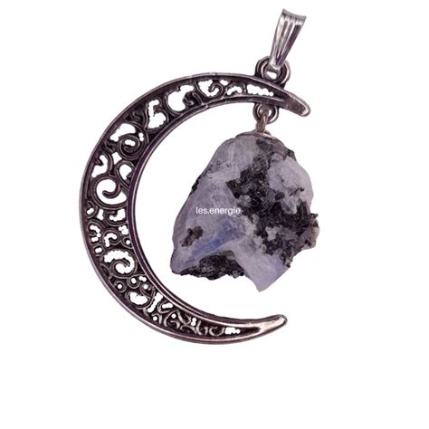 Pingente Pedra Da Lua Crescente Pedra Natural Bruta Shopee Brasil