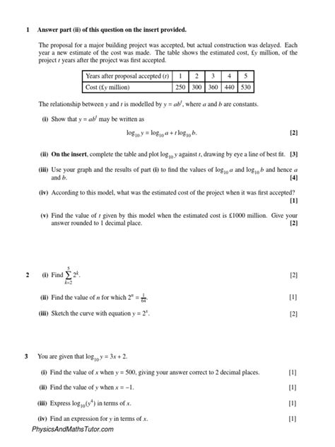 c2 logarithms and exponential functions 5 qp pdf logarithm arithmetic
