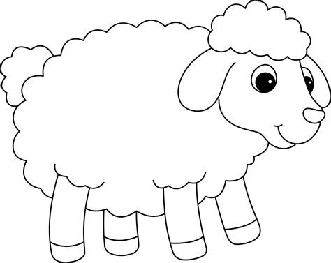 Oveja Aislado Colorante P Gina Para Ni Os Vector En Vecteezy