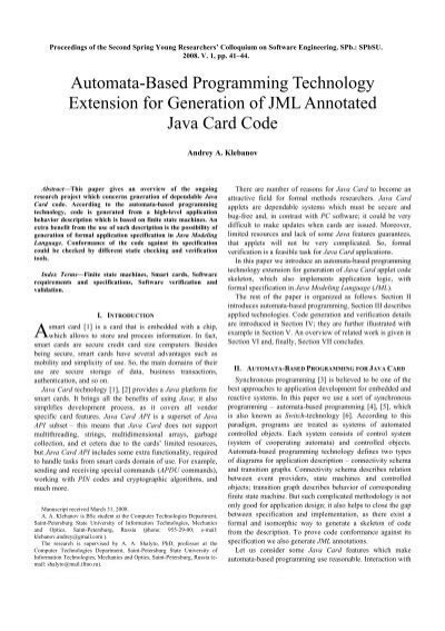 automata based programming technology extension for