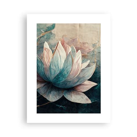 Obraz Plakat Gwiazdy Jeziora 30x40cm Kwiaty Art Deco Lotos