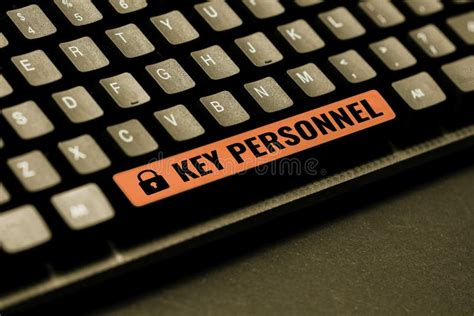 Writing Displaying Text Key Personnel Word Written On Program