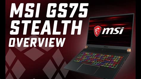 MSI GS75 Stealth Overview I7 8750H RTX 2060 YouTube