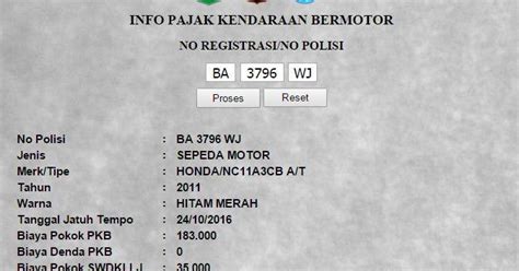 One Stop Malang Cara Cek Jumlah Pajak Kendaraan Bermotor Secara Online
