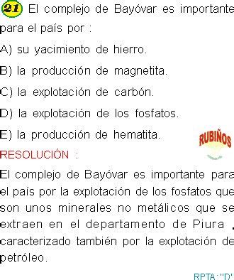 GEOGRAFÍA DEL EXAMEN DE ADMISIÓN VILLARREAL RESUELTO DE INGRESO A LA