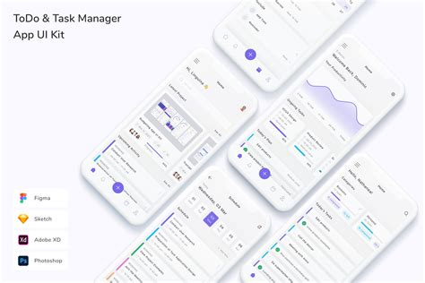 Todo Task Manager App Ui Kit Graphic By Betush Creative Fabrica