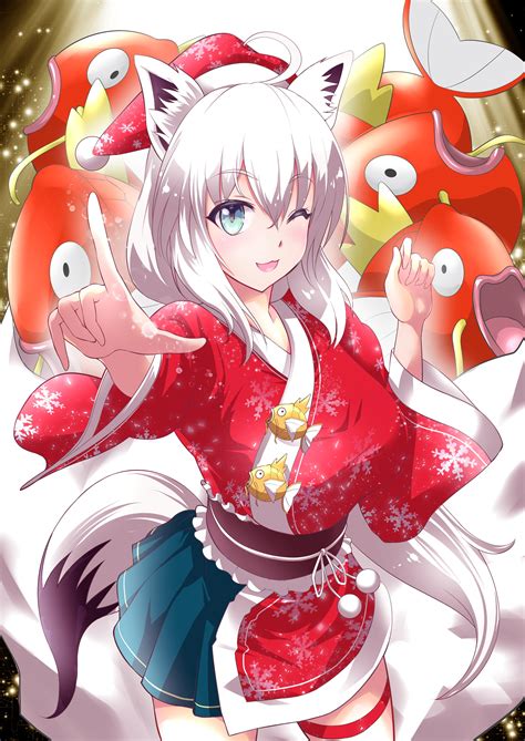 Shirakami Fubuki And Magikarp Pokemon And 1 More Drawn By Rakumaru555