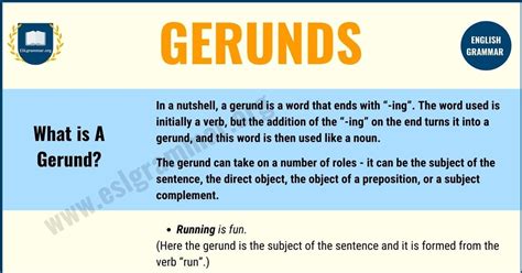 Gerunds Gerund Definition With Useful Examples Gerund Phrase ESL