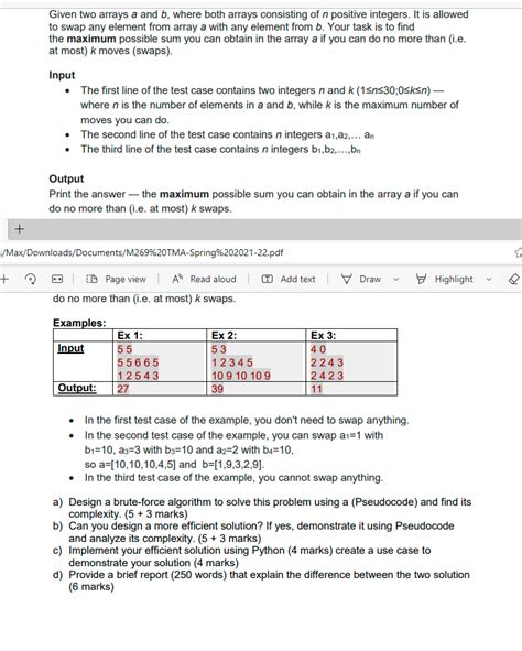 solved given two arrays a and b where both arrays