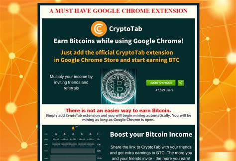 Earn Bitcoins By Using Cryptotab Extension On Chrome
