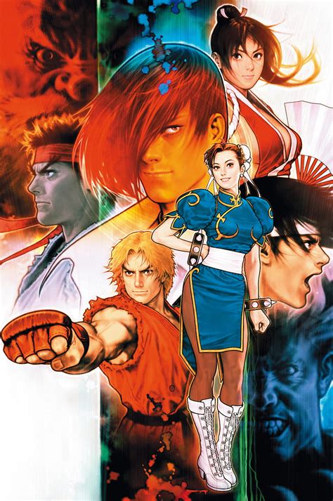 Snk Vs Capcom Akuma Chun Li Iori Ken Mai Mr Karate Ryu Shiranui