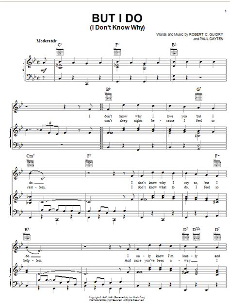 Clarence Frogman Henry But I Do I Don T Know Why Sheet Music