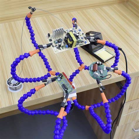 Poste A Souder Station De Soudage Avec 8 Bras Flexibles Support De