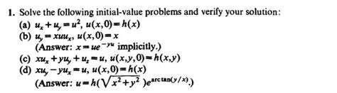 Solved 1 Solve The Following Initial Value Problems And