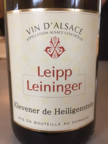 Leipp Leininger Klevener De Heiligenstein Vivino