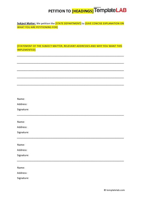 30 Petition Templates How To Write Petition Guide