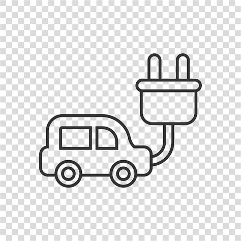 Premium Vector Electric Car Icon In Flat Style Electro Auto Vector