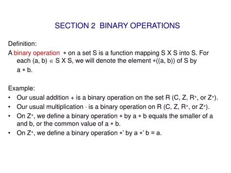 ppt section 2 binary operations powerpoint presentation free download id 5380710