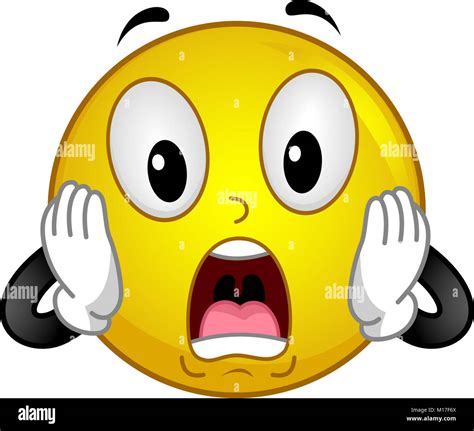 Illustrazione Di Una Sorpresa Mascotte Smiley Con Bocca Aperta Foto