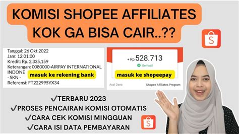 Terbaru Cara Cairkan Komisi Shopee Affiliates Otomatis Masuk Ke