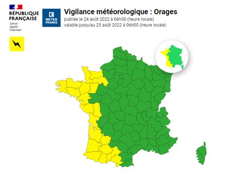 Guillaume Séchet on Twitter meteofrance a placé 20 départements de