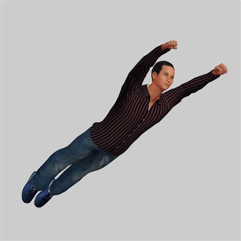 Game Ready Character Rigged Man Model 3D 5 C4d Dae Fbx Blend