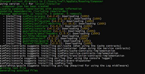 installing laravel with composer open4tech
