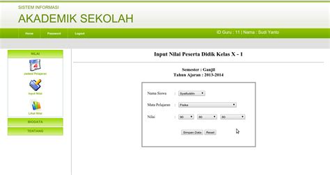 sistem informasi akademik sekolah berbasis web dengan php dan mysql sekedar tutorial