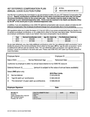 Fillable Online Mncppc 457 Deferred Compensation Plan Annual Leave