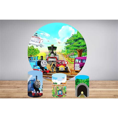 KIT PAINEL REDONDO 1 50 CAPAS CILINDRO TECIDO SUBLIMADO THOMAS E SEUS