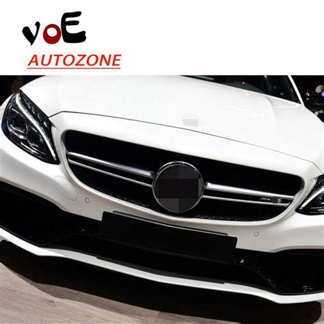 2015 2016 W205 Silver AMG Style Front Grill Grille With AMG Logo For