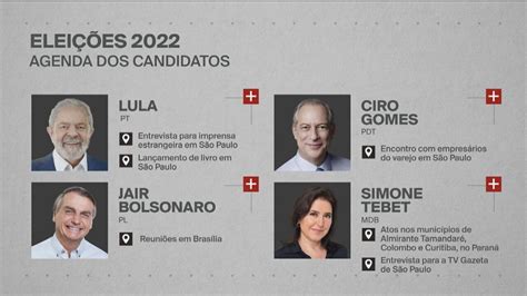 Veja a agenda dos candidatos à Presidência da República desta segunda