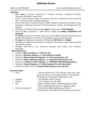 Akhilesh Kumar Resume PDF
