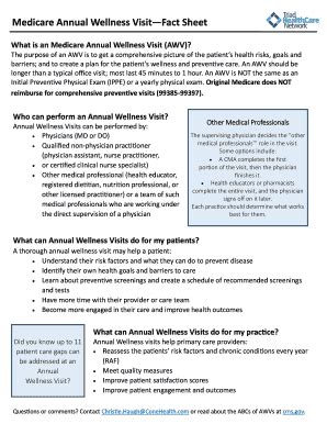 Fillable Online Medicare Annual Wellness VisitFact Sheet Fax Email