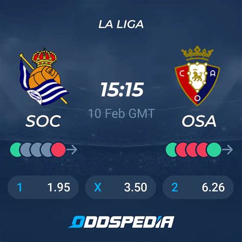 Real Sociedad Vs Osasuna Predictions Odds Live Score Stats
