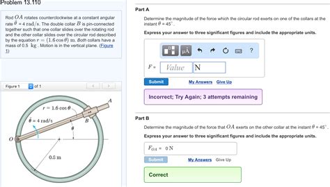 solved rod oa rotates counterclockwise at a constant angular