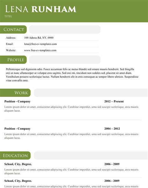 Green Header Modern And Simple Template For A Stunning Resume