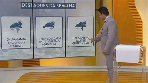 Previsão do tempo Semana começa temporais no Sudeste e Sul e calor
