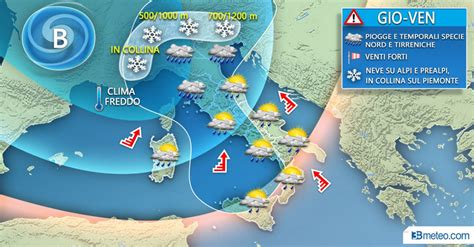 Meteo Italia NUOVA ONDATA DI MALTEMPO da giovedì con PIOGGIA VENTO e