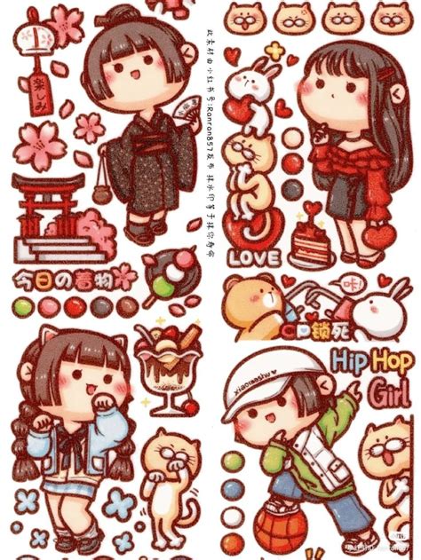 Pin oleh Yaoyao Chen di 贴纸素材 Karya seni komik Wallpaper kartun Kartun