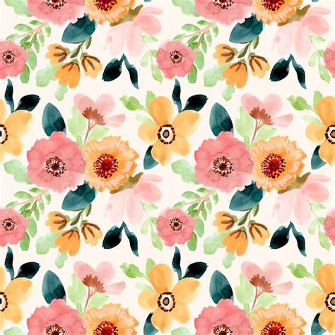 Premium Vector Sweet Flower Watercolor Seamless Pattern