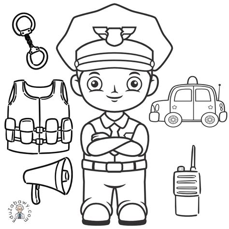 Coloring Policjant Uzbrojony Kolorowanka Policeman Druku Flairs Policji