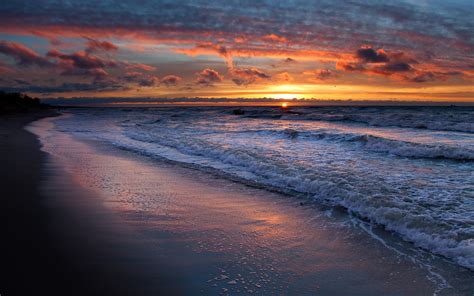 Fonds D Cran Le Paysage Coucher De Soleil Magnifique C Te X Hd
