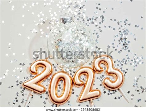 2023 Golden Decoration Holiday On White Stock Photo 2243508683