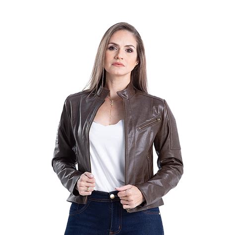 Jaqueta De Couro Math Marrom Caf Parra Couros Roupas De Couro