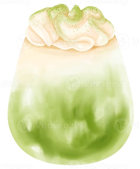 Matcha Latte Milk Tea Drink Watercolor 9694832 PNG