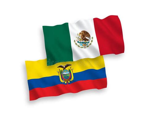 México Contra Las Banderas Del Humo De Ecuador Colocadas De Lado a Lado