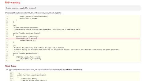 Php Yii Invalid Argument Foreach Stack Overflow