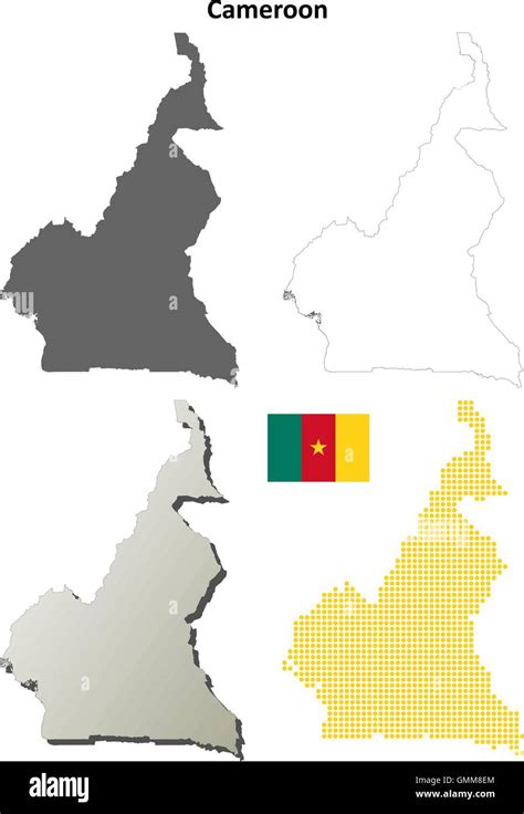 Cameroon Outline Map Set Stock Vector Image Art Alamy